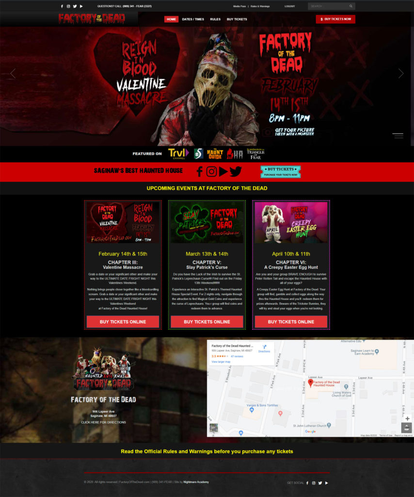 Beginner Website Design Package for Haunted Attractions by Nightmare ...